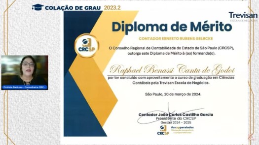 CRCSP - CRCSP ENTREGA DIPLOMA DE MÉRITO CONTÁBIL EM INSTITUIÇÕES DE ENSINO